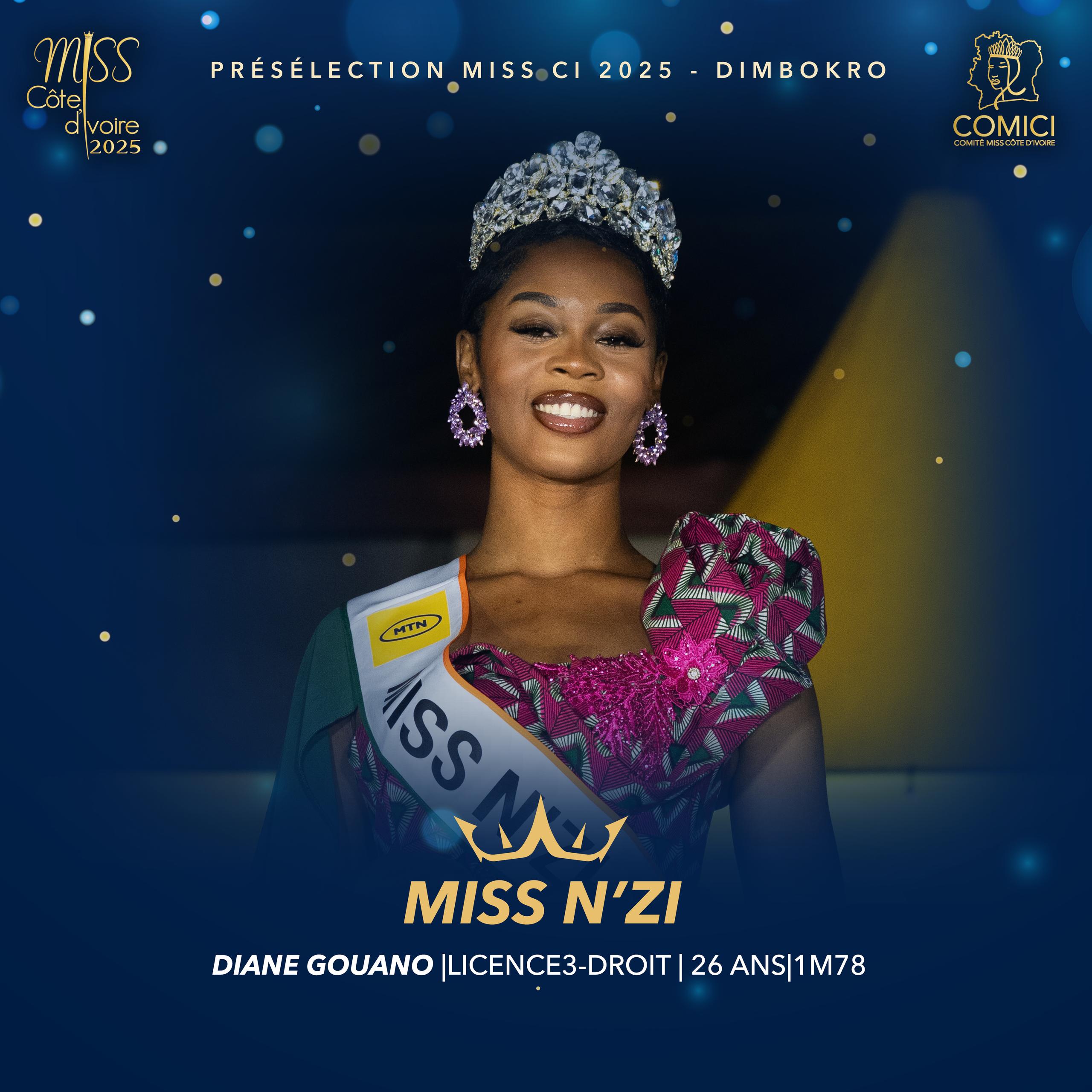 Présélection Miss Ci 2025 : Diane Gouano couronnée Miss N'Zi | LOOKATSHOW